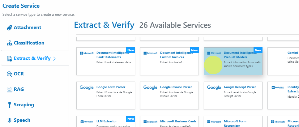 Document Intelligence – Prebuilt Models - AIForged Documentation